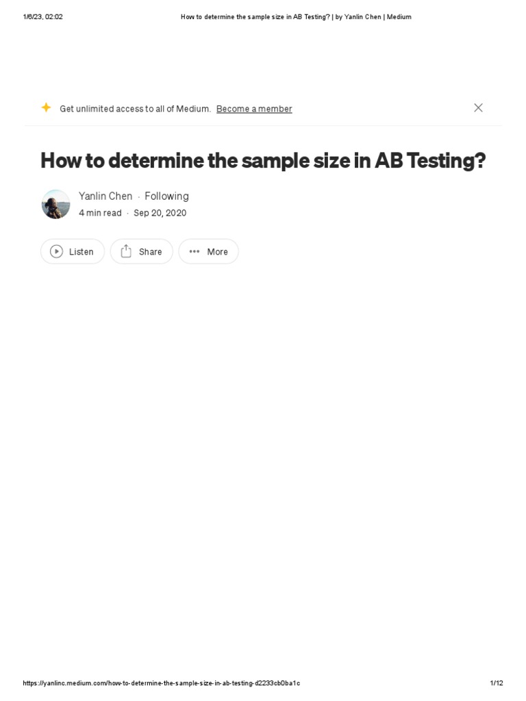 Sample Size in A/B Testing Explained | PDF