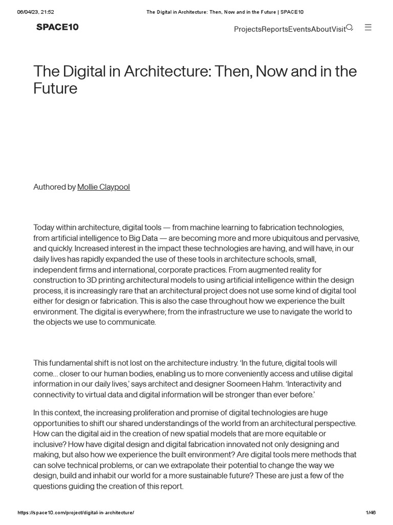 The Digital in Architecture - Then, Now and in The Future - SPACE10 | Download Free PDF ...