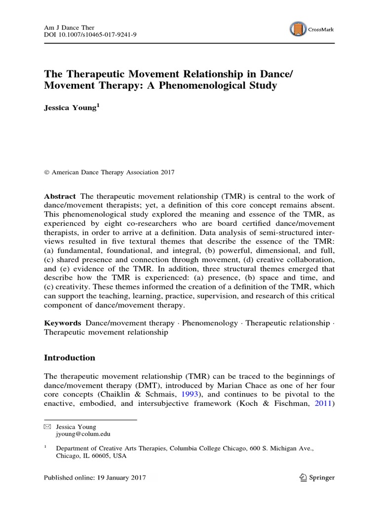 The Therapeutic Movement Relationship in Dance - Movement Therapy - A ...
