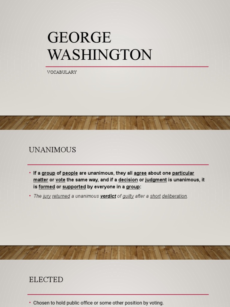 George Washington Vocabulary | PDF