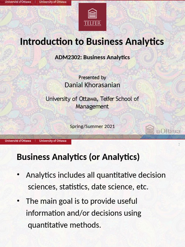 Business Analytics Overview at uOttawa | PDF
