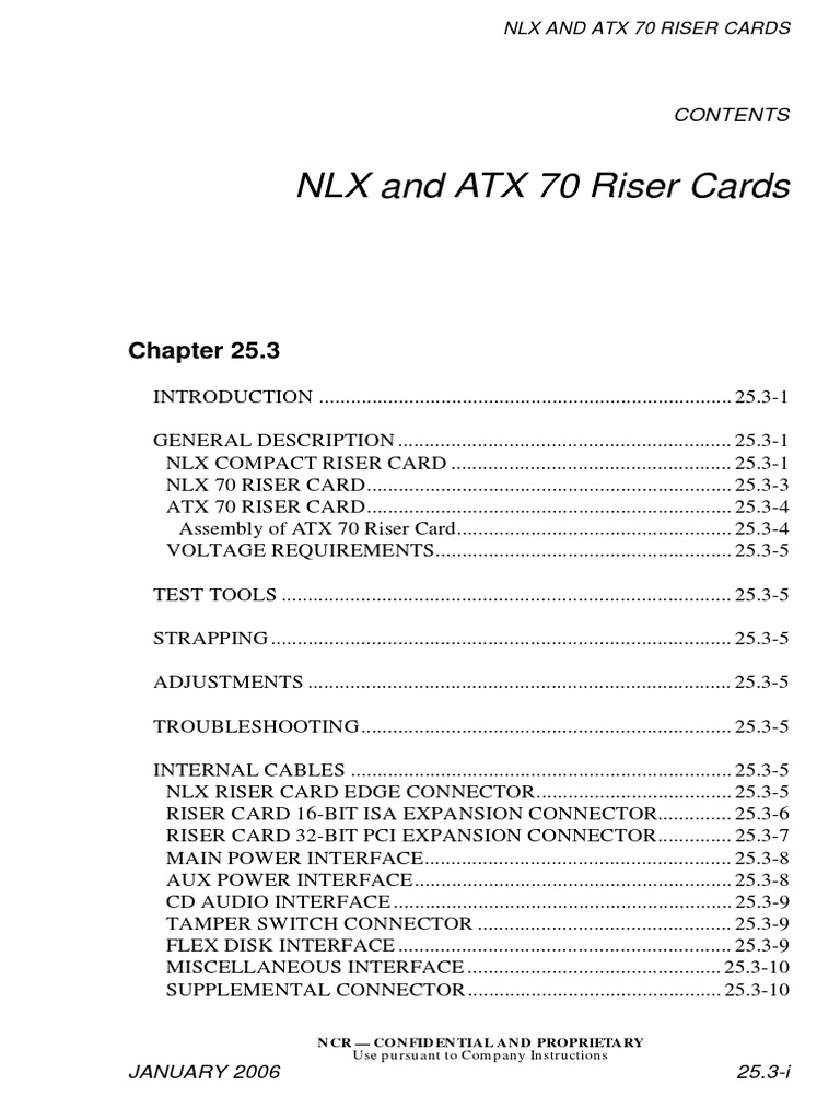 NLX ATX70 Riser-Cards | PDF