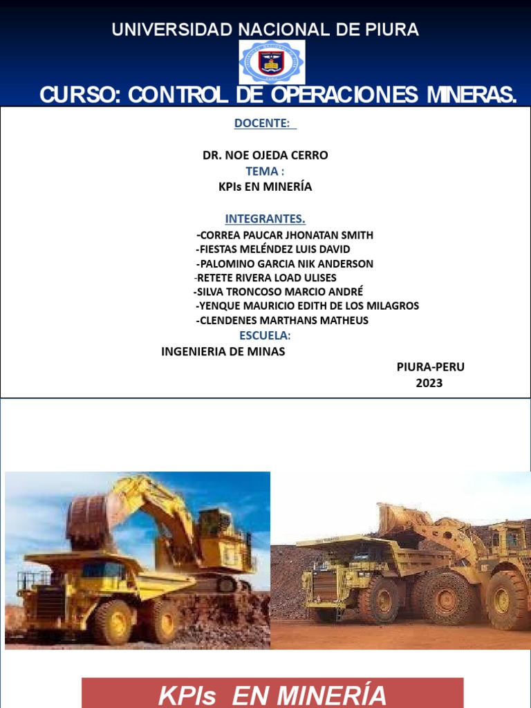 Trabajo de Control de Operaciones Mineras. | PDF | Indicador de ...
