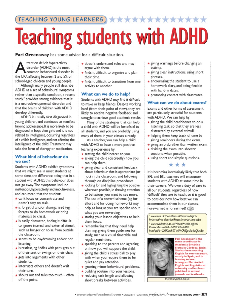 Teaching Students With ADHD | PDF | Attention Deficit Hyperactivity Disorder | Cognitive Science