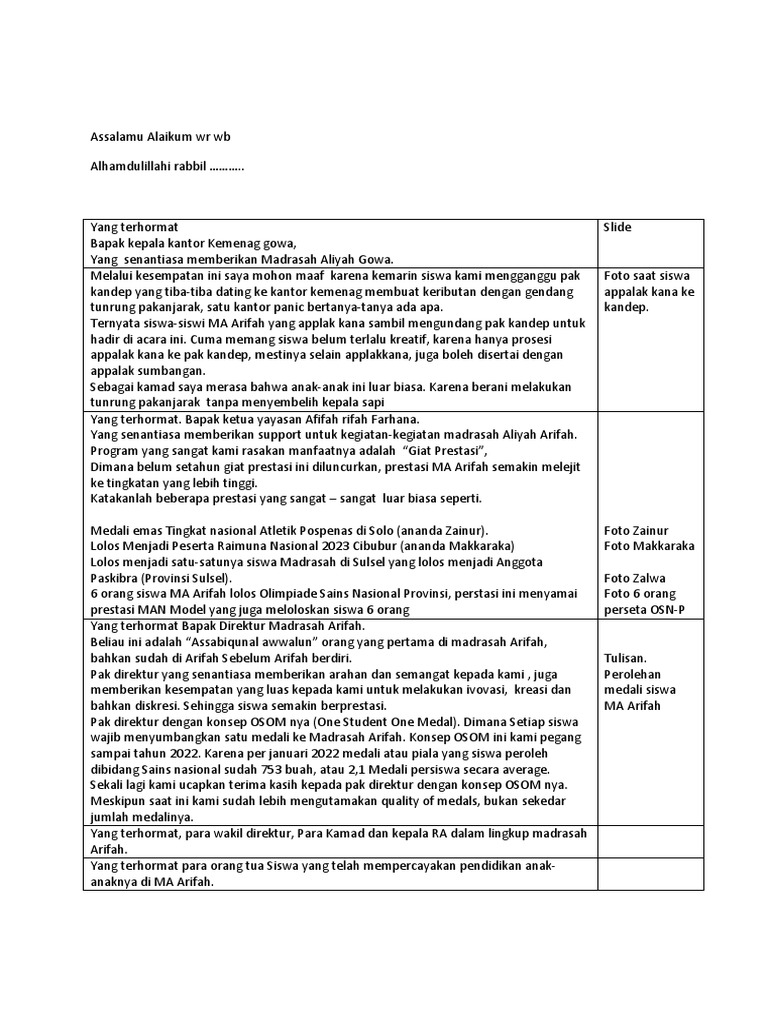 Sambutan Kamad | PDF