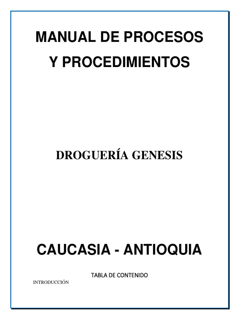 Manual de Procesos y Procedimientos Genesis | PDF