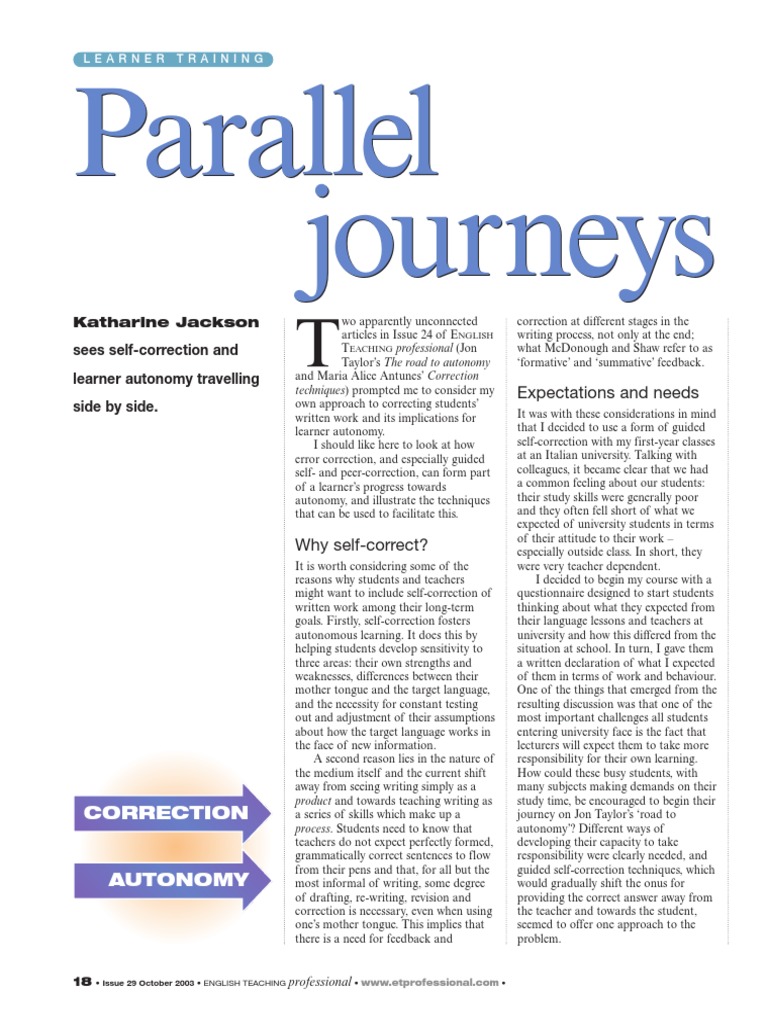 Self-Correction and Learner Autonomy | PDF