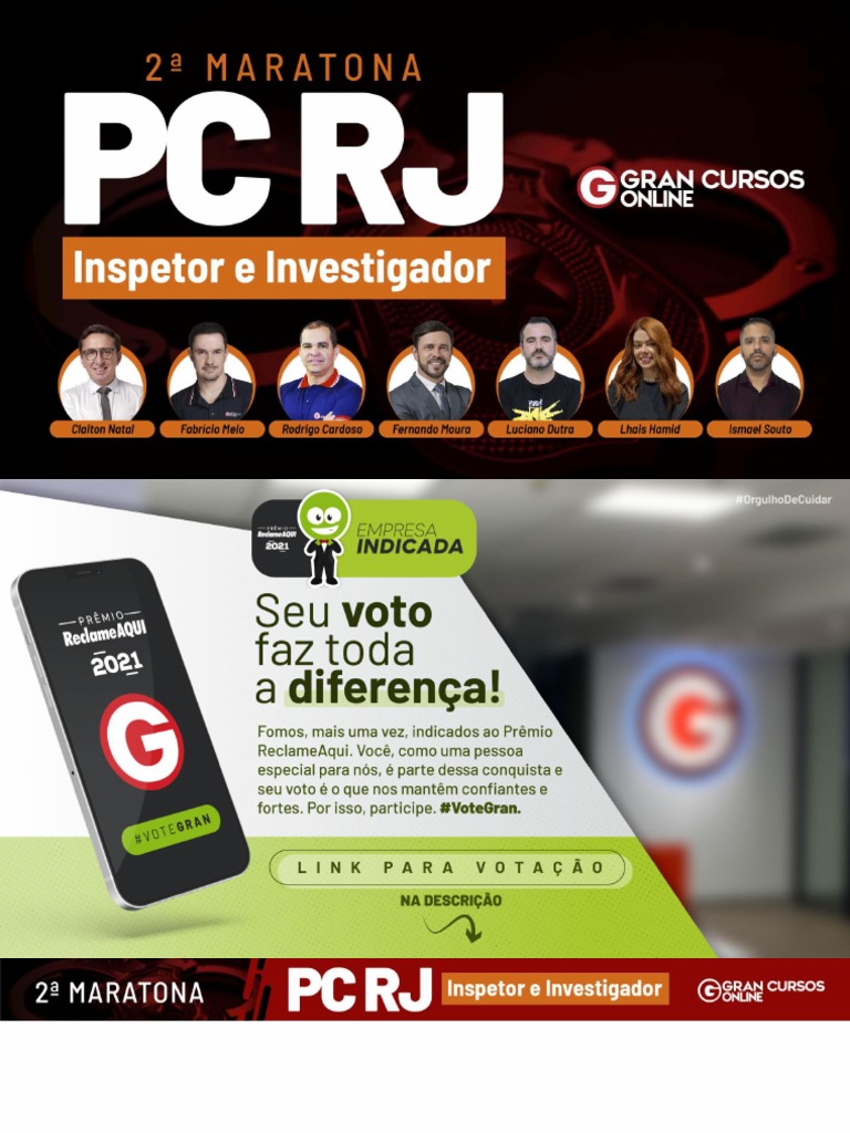 2 Maratona PC RJ - Investigador e Inspetor - Claiton Natal | PDF ...