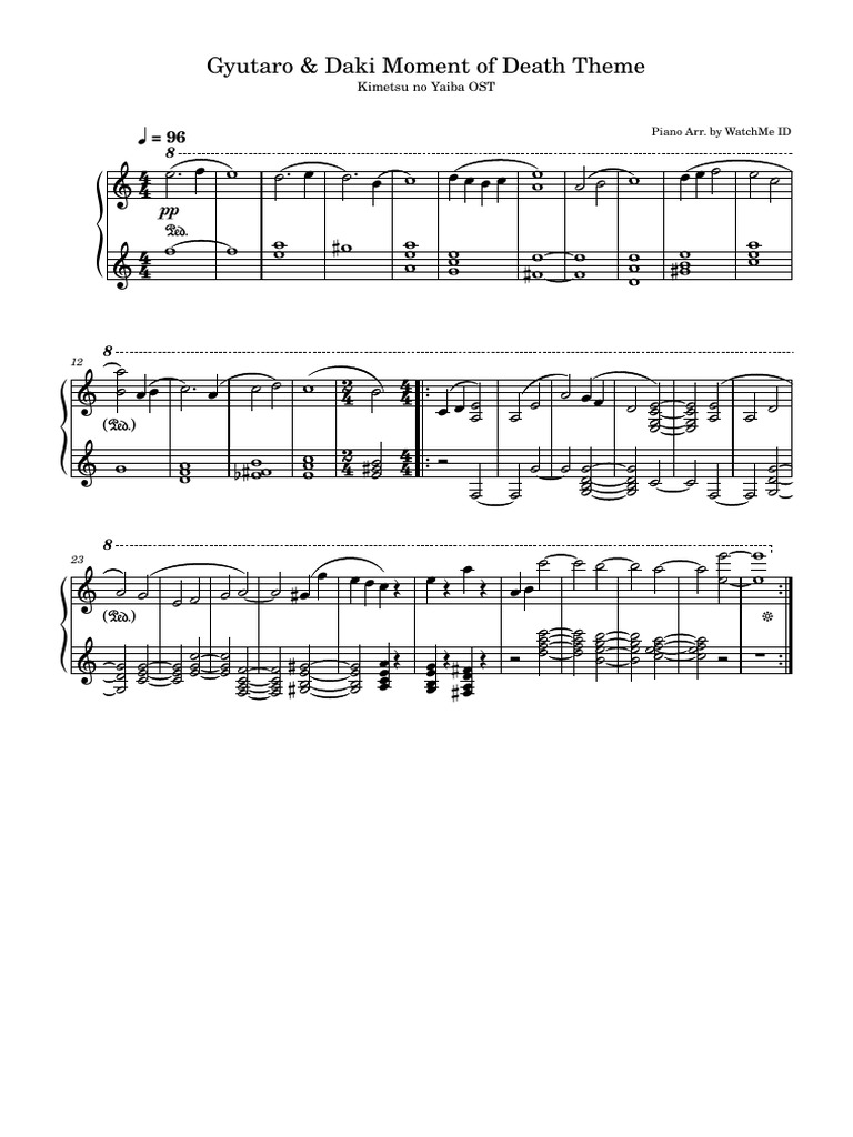 Demon Slayer - Gyutaro & Daki Moment of Death Theme | PDF