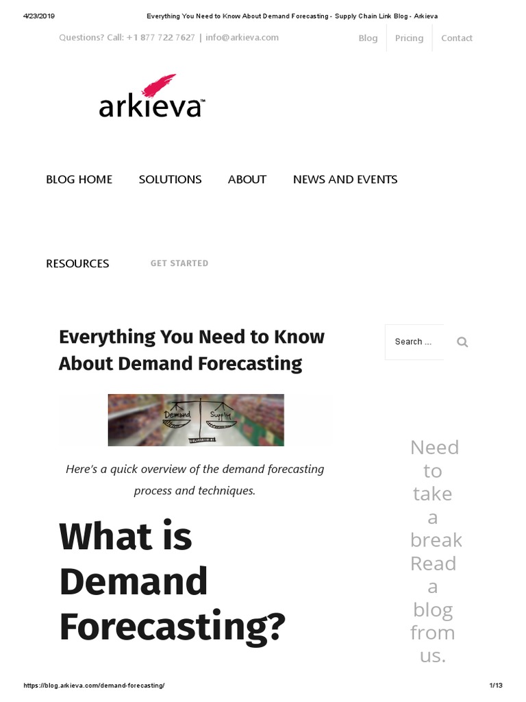 Arkieva - Everything You Need To Know About Demand Forecasting | PDF | Forecasting | Strategic ...