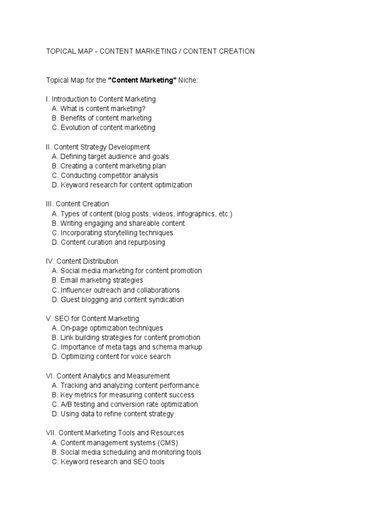 Topical Map For Content Marketing | PDF