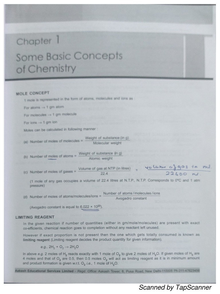 Chemistry Ch1 Notes Pdf