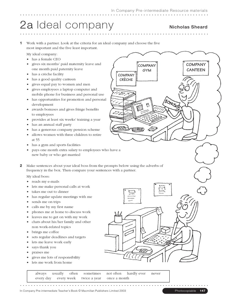 Ideal Company - Worksheet | PDF | Parental Leave | Employment