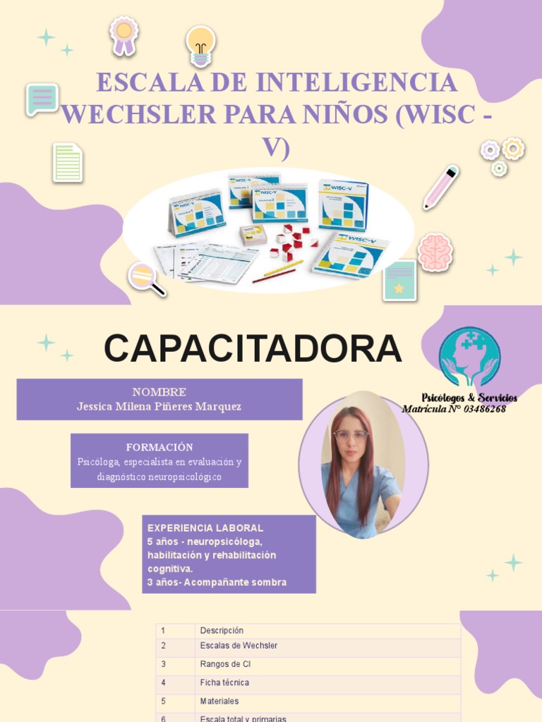 Wisc-V Presentación Agosto-2023 Ok | Descargar gratis PDF | Escala de ...