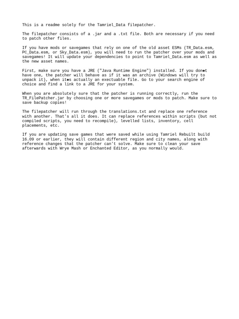 Tamriel_Data Filepatcher Guide | PDF
