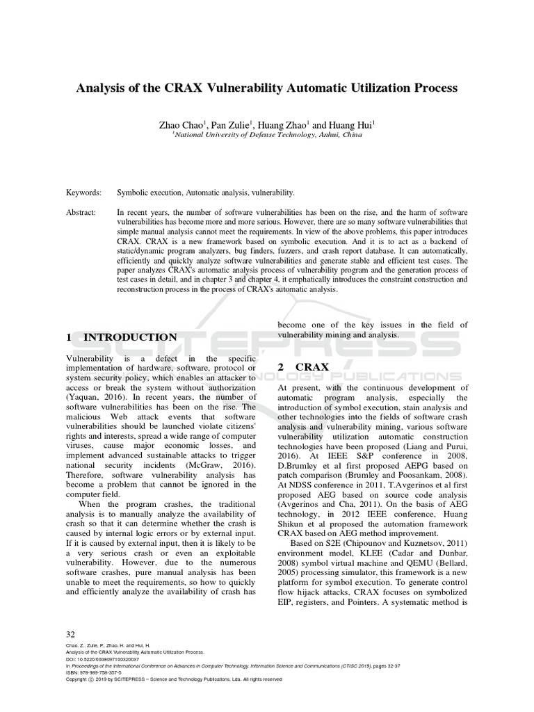 Analysis of The CRAX Vulnerability Automatic Utilization Process | PDF