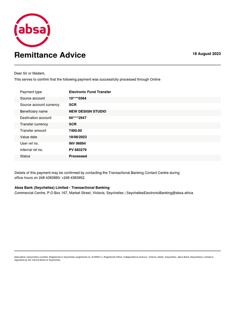 Remittance Advice | PDF