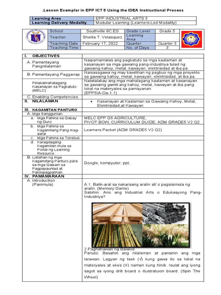 Co1 Banghay Aralin Sa Epp-Ia 5 | PDF