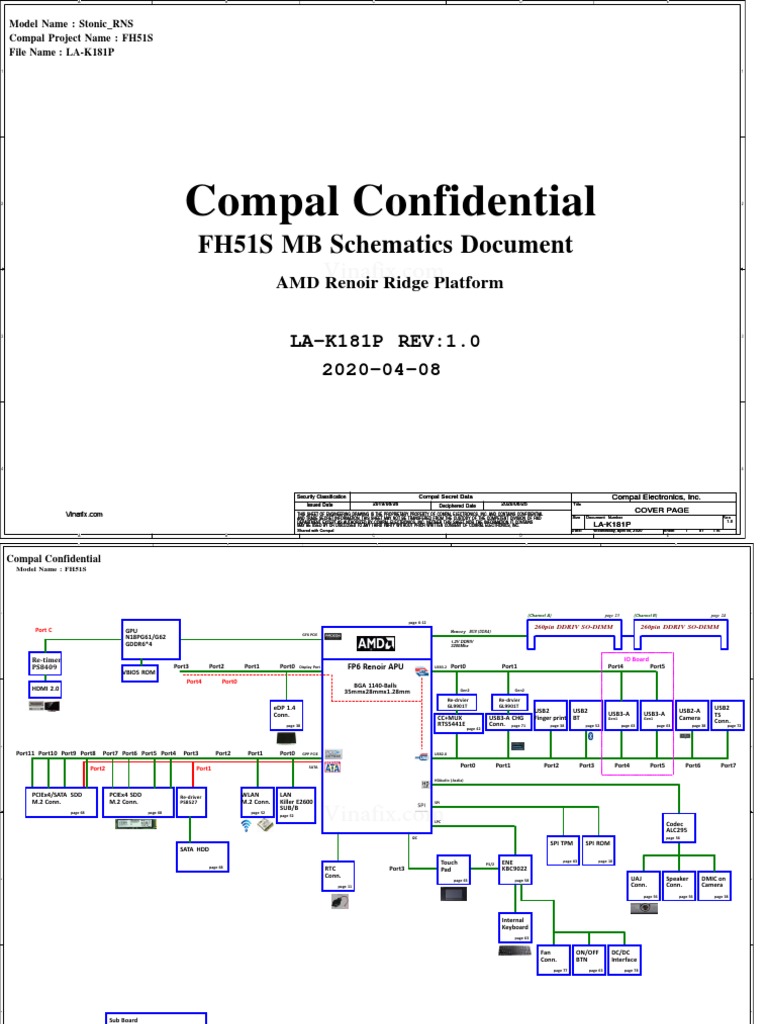 Acer Nitro 5 AN515-44 - Compal FH51S LA-K181P Rev 1.0 PDF | PDF | Usb ...