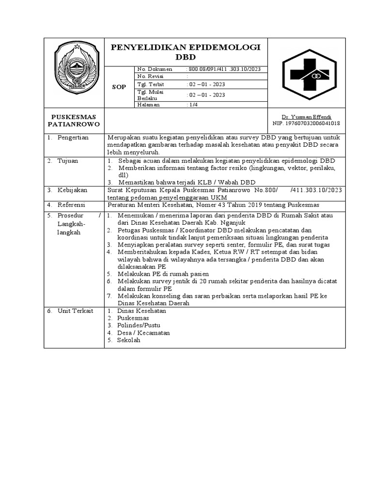 Sop Pe DBD 2023 | PDF