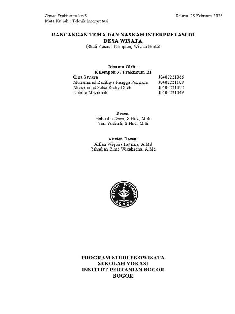 Paper 3 - Kel 3 - B1 - Rancangan Narasi Interpretasi | PDF