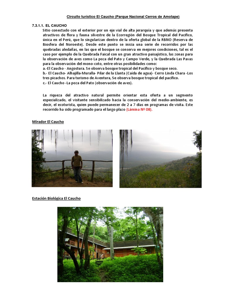 Circuito Ecoturístico El Caucho en Perú | PDF | Ciencias de la Tierra ...