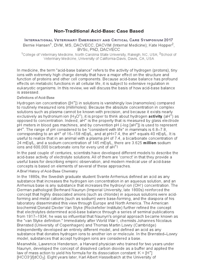 Non-Traditional Acid-Base - Case Based | PDF | Science & Mathematics