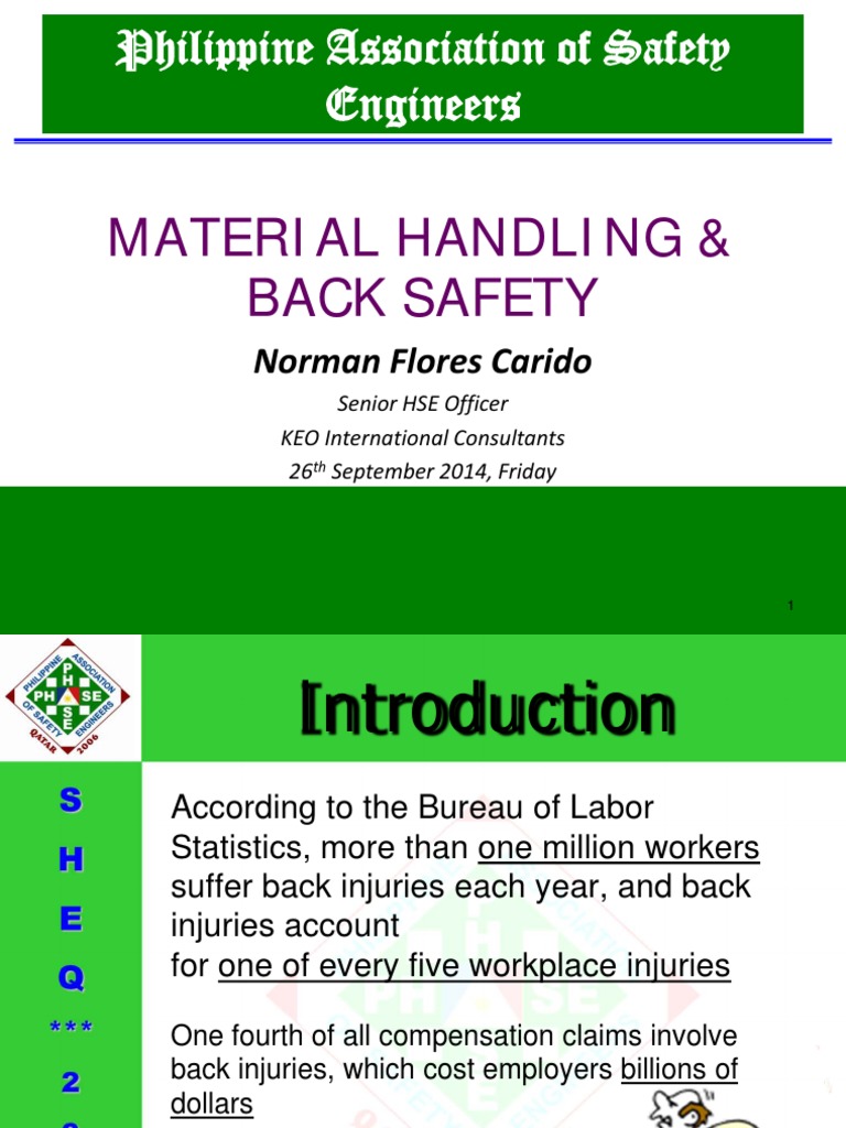 Material Handling & Back Safety 26.09.2014 | PDF | Lever | Injury