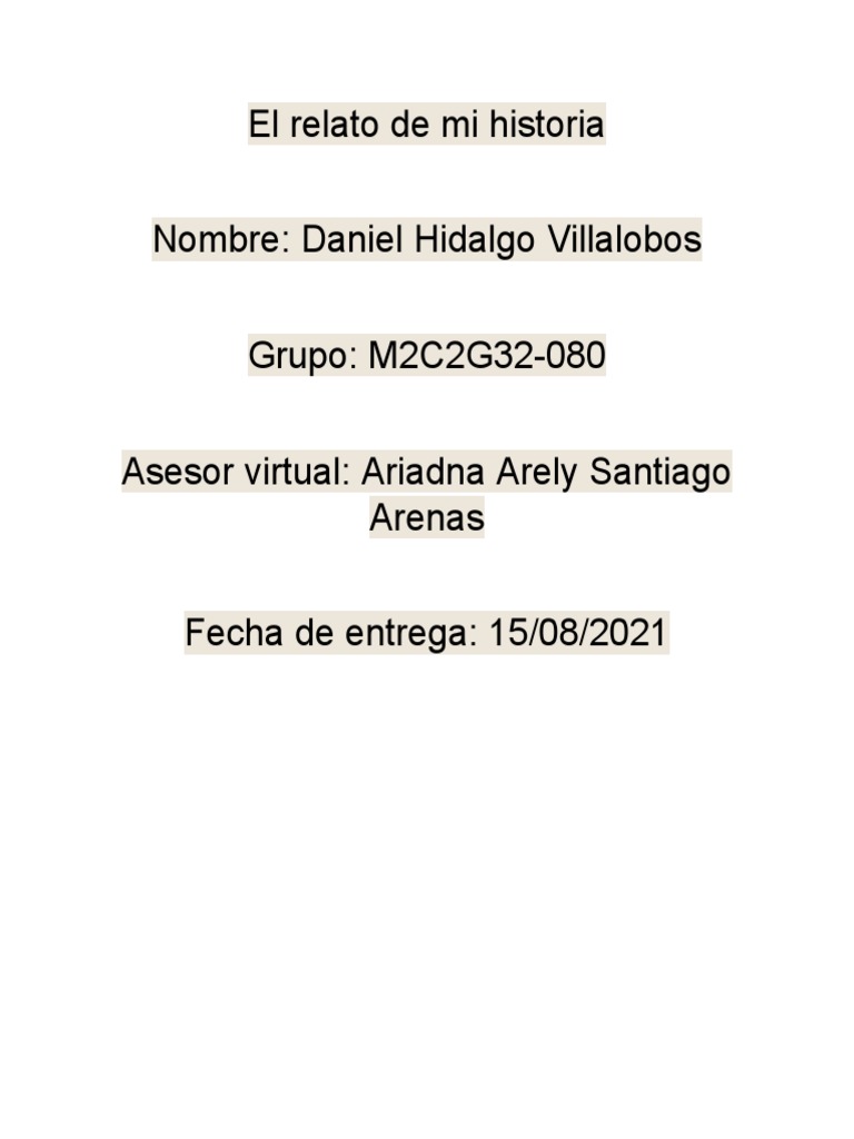 Mi historia personal: Daniel Hidalgo | PDF