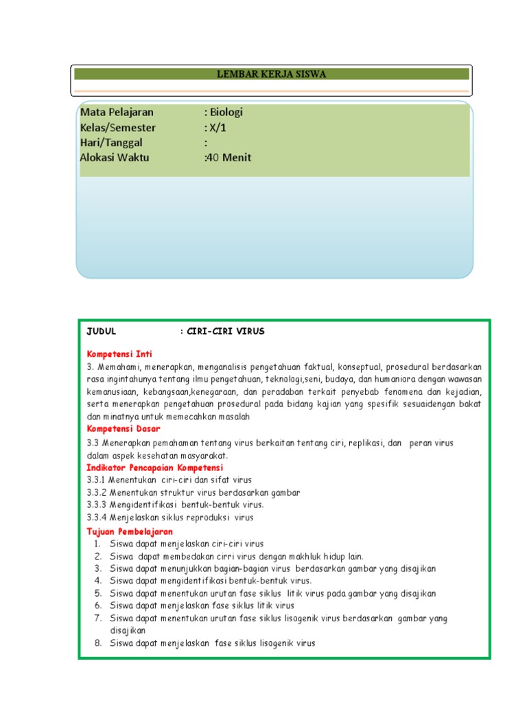 LKPD Virus | PDF | Game & Aktivitas