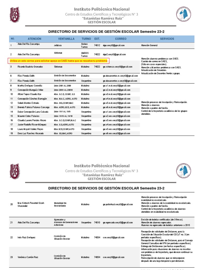 Directorio GE 23-2 | PDF