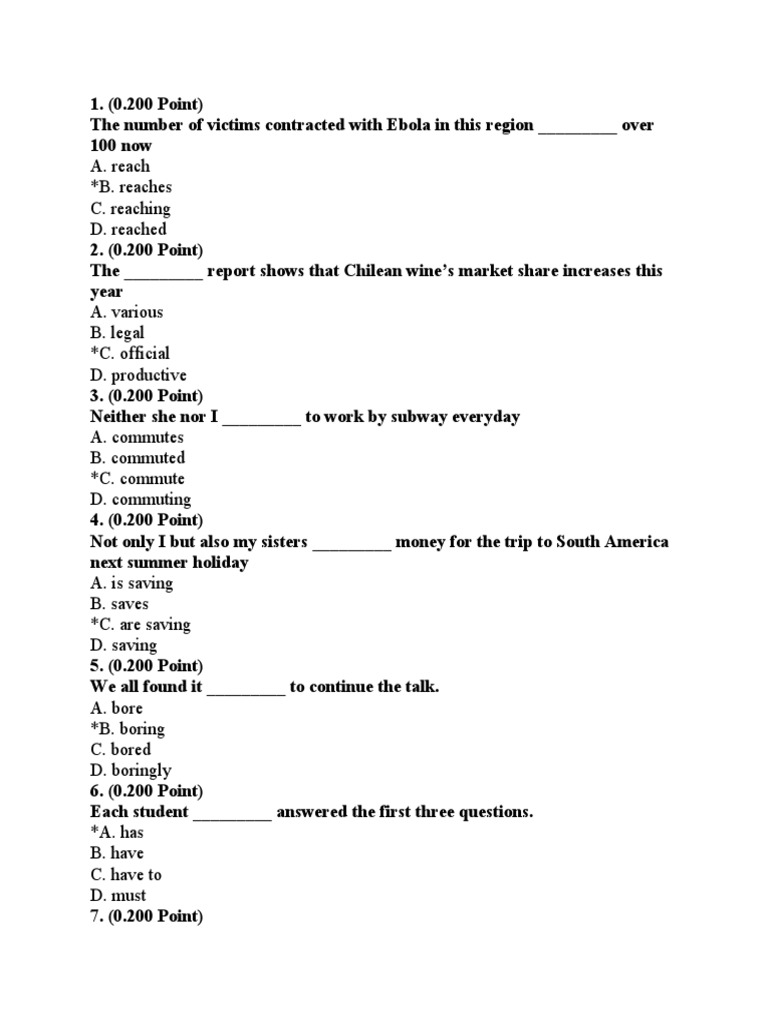 English Grammar Quiz | PDF | Art