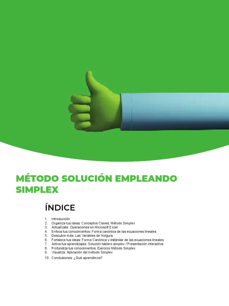 Método Simplex en Excel: Guía Práctica | PDF | Programación lineal | Ecuaciones