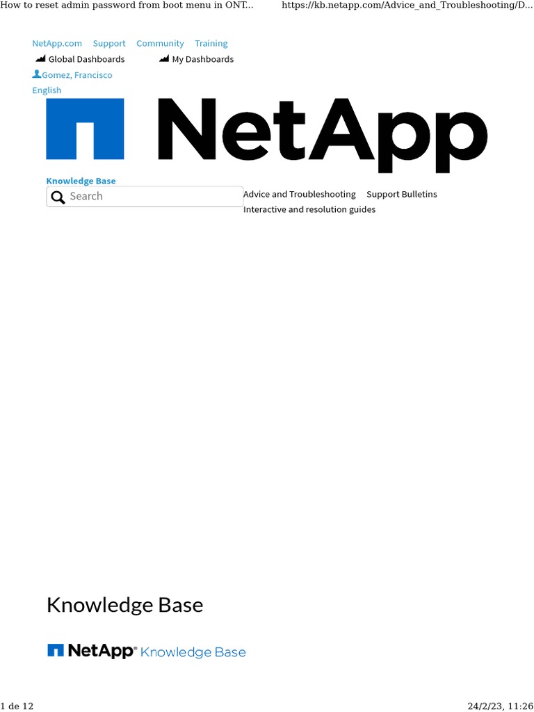 How To Reset Admin Password From Boot Menu in ONTAP - NetApp Knowledge ... How To Reset Admin Password From Boot Menu in ONTAP - NetApp Knowledge ...