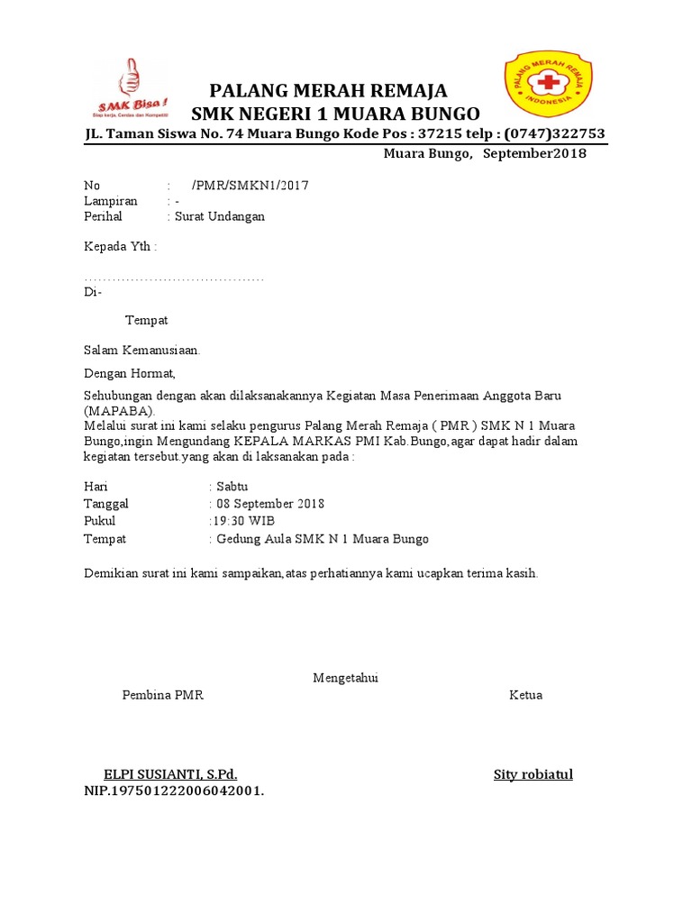 Surat Undangan Pmi | PDF