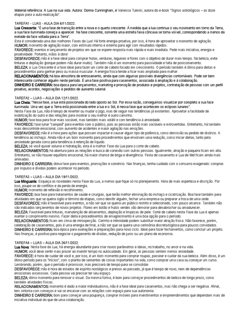 As Fases Da Lua e Seus Significados | PDF