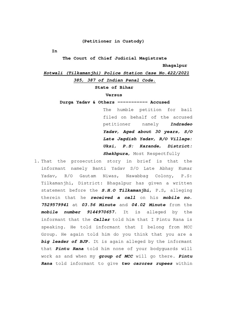 CJM (Regular Bail) | PDF | Bail | Crimes