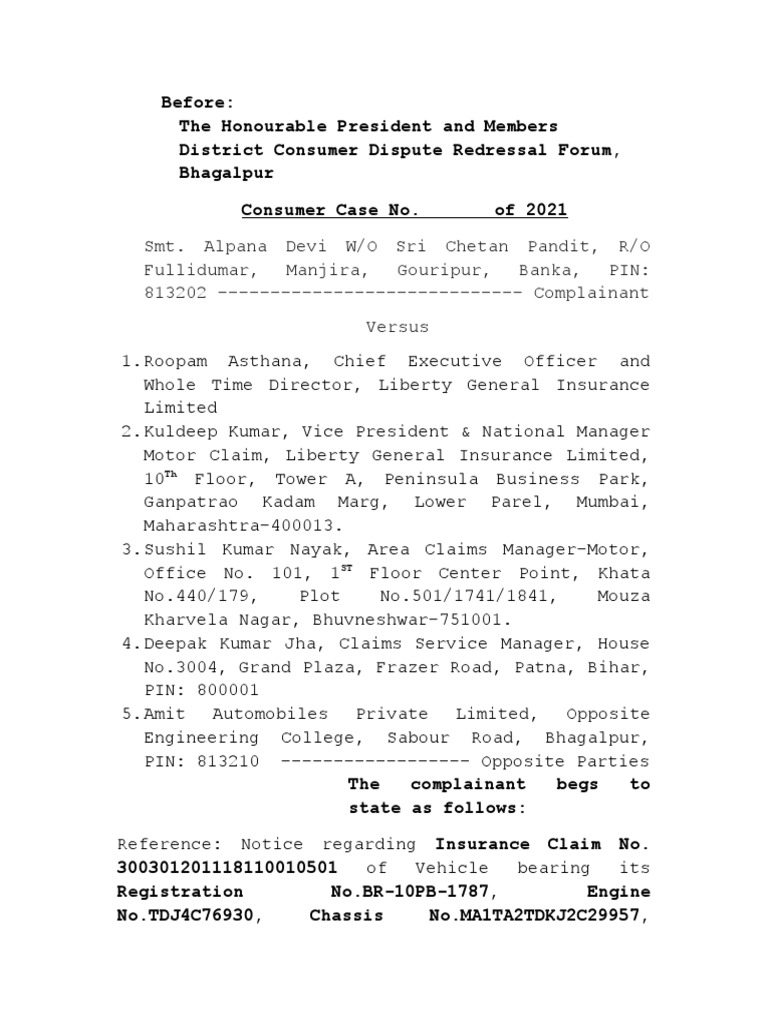 Consumer Complaint | PDF | English Trust Law | Insurance