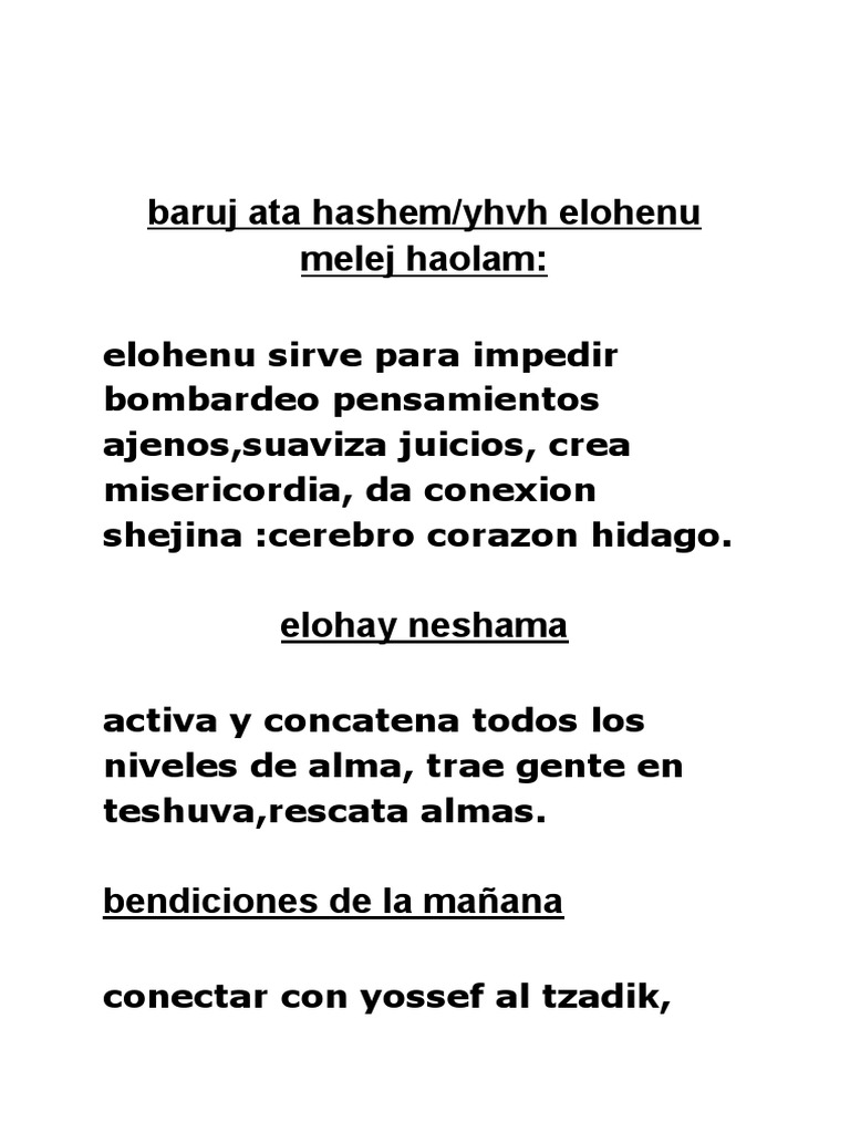 Tefilá de Agradecimiento y Poderes Espirituales | PDF | Religión y ...