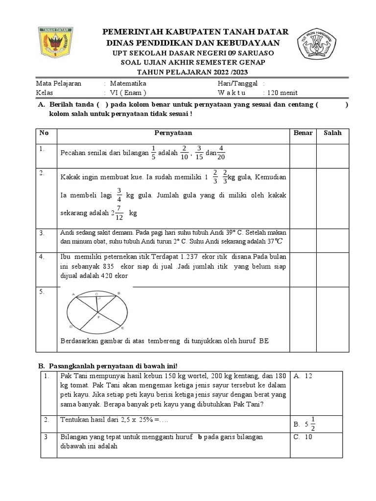 Paket 4 SOAL MTK TO | PDF