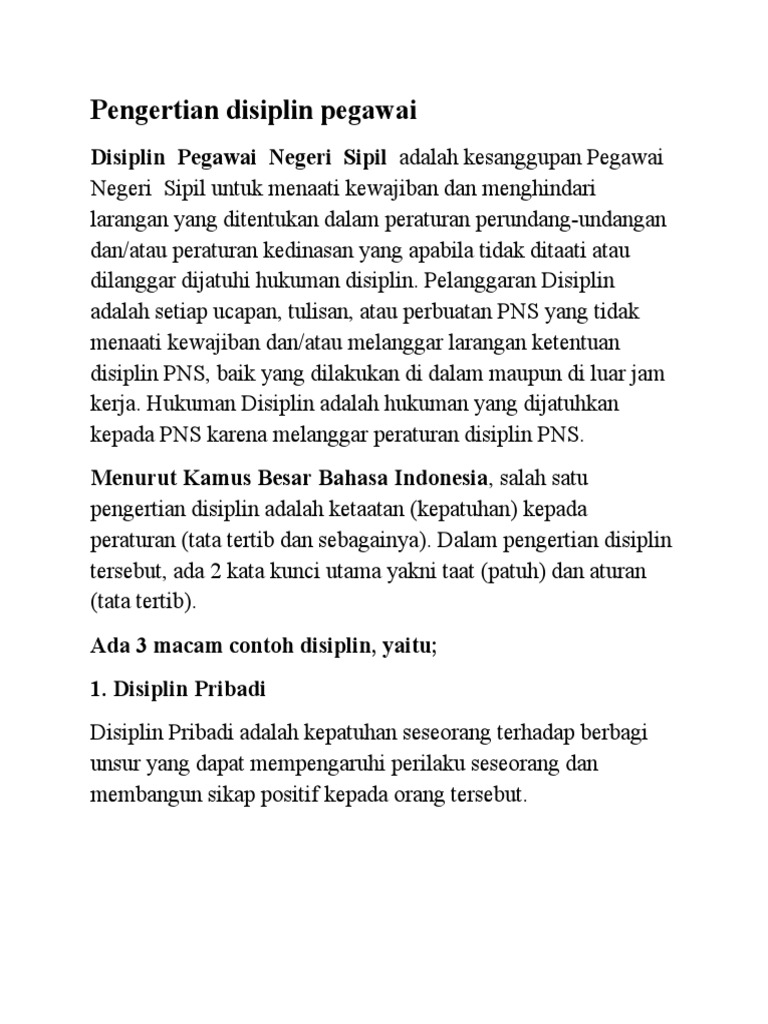 Definisi Disiplin | PDF