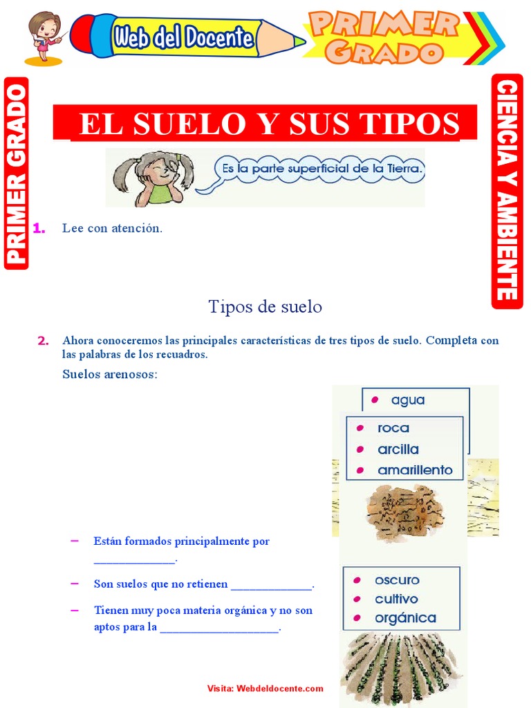 El Suelo y Sus Tipos para Primer Grado de Primaria | PDF | Hogar ...