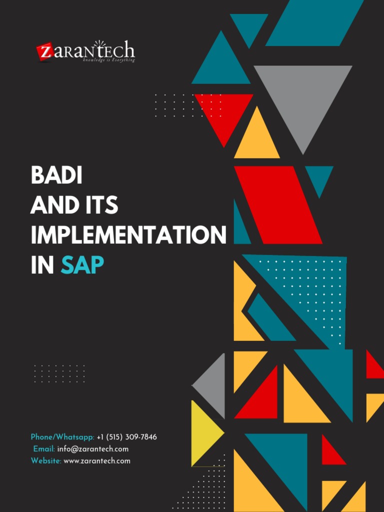 BADI and It's Implementation in SAP | Download Free PDF | Method (Computer Programming ...