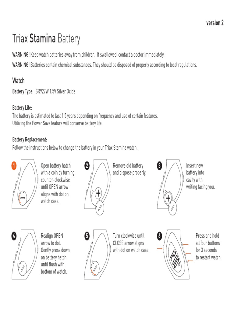 Triax Stamina Battery Replacement Guide | PDF