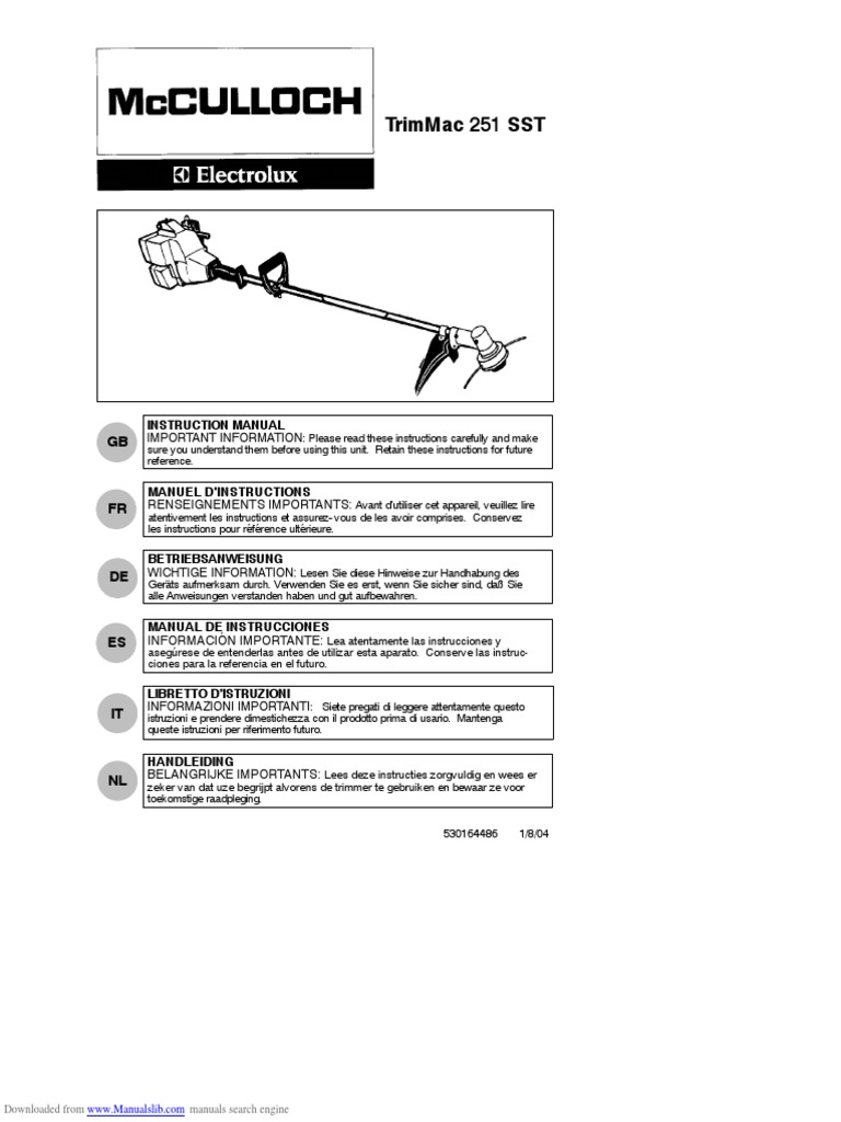 McCulloch TM251 SST+ User Manual | PDF