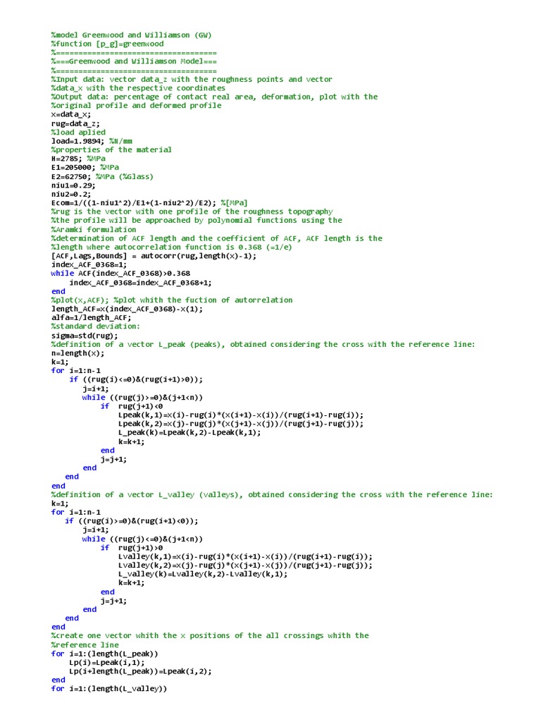 GW Matlab | PDF | Function (Mathematics) | Algorithms GW Matlab | PDF | Function (Mathematics) | Algorithms