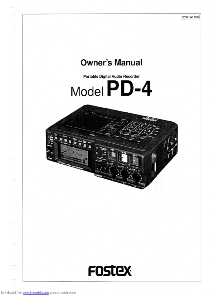 Fostex pd4 Users Manual | PDF | Computer Network | Data Processing