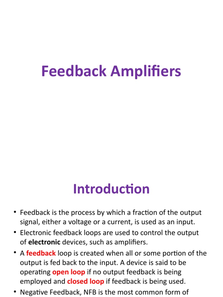 Feedback Amplifiers | PDF