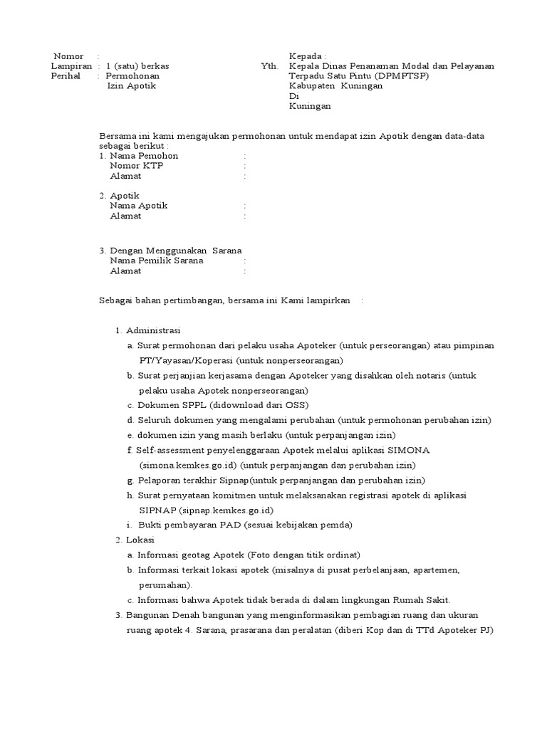 Permohonan Apotik OSS RBA | PDF