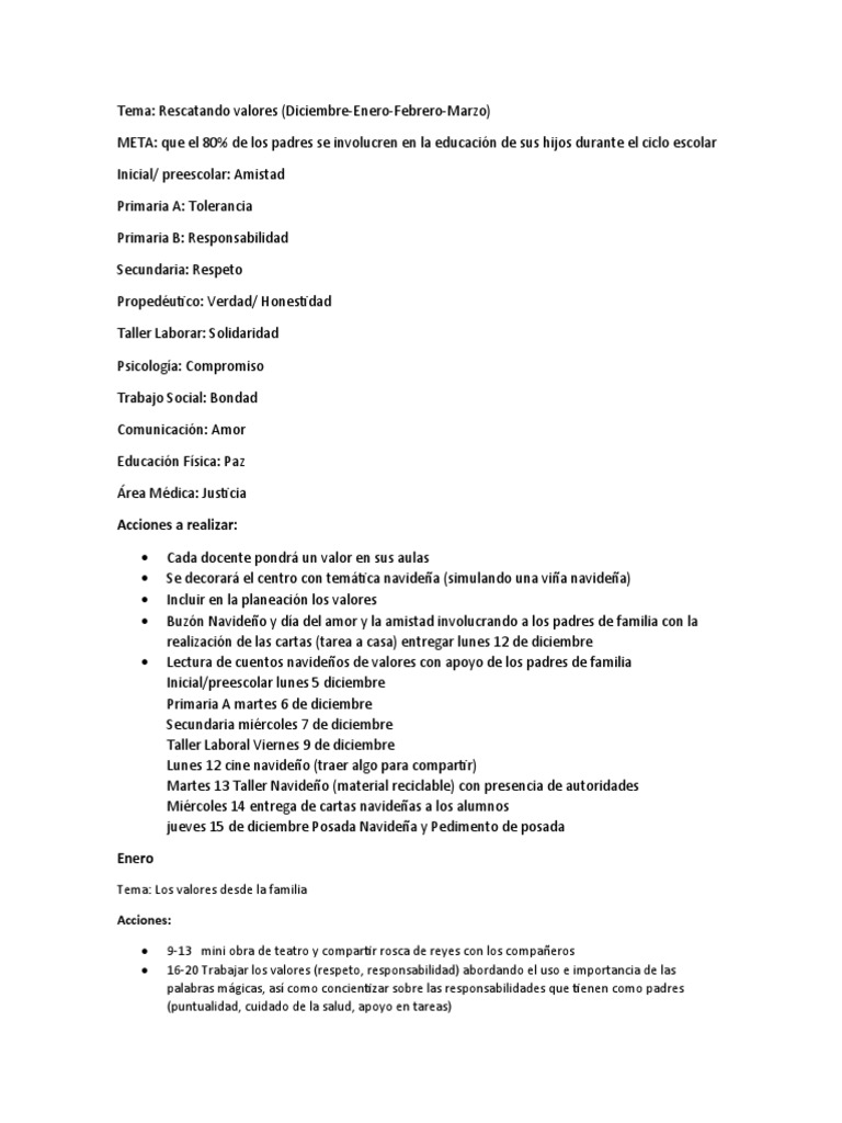 Proyecto de Valores | PDF